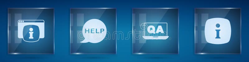 Set Monitor with FAQ Information, Speech Bubble Text Help, Question and ...