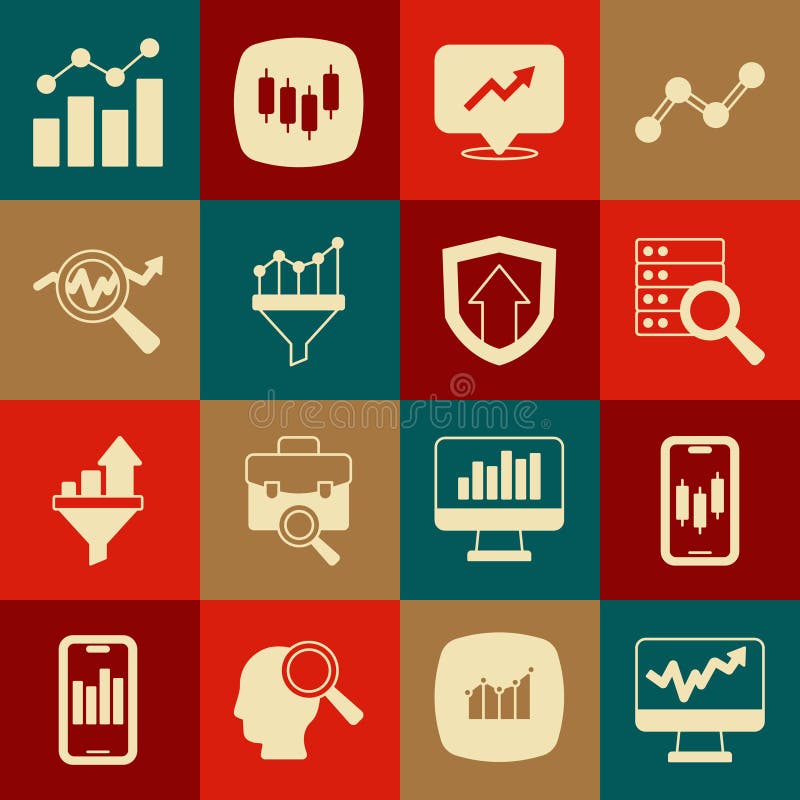 Set Monitor with Graph Chart, Mobile Stock Trading, Server, Financial ... Set Monitor with Graph Chart, Mobile Stock Trading, Server, Financial ...