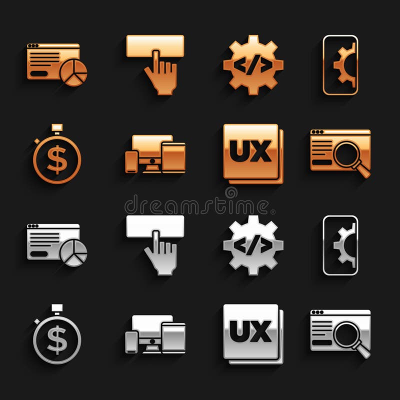 Set Monitor Mobile Tablet Web Development Ui Ux Design Time Is 2023