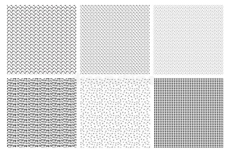Set of Monochrome Black and White Pattern Texture Background. Striking ...