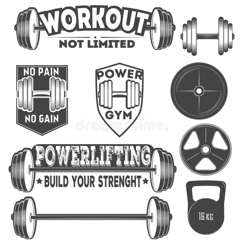 Monochrome Gym Labels Stock Illustrations – 53 Monochrome Gym Labels ...