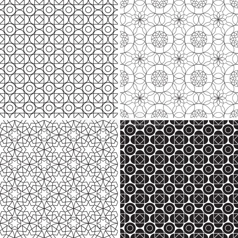 Monochrome Black Seamless Pattern Stock Vector Illustration Of