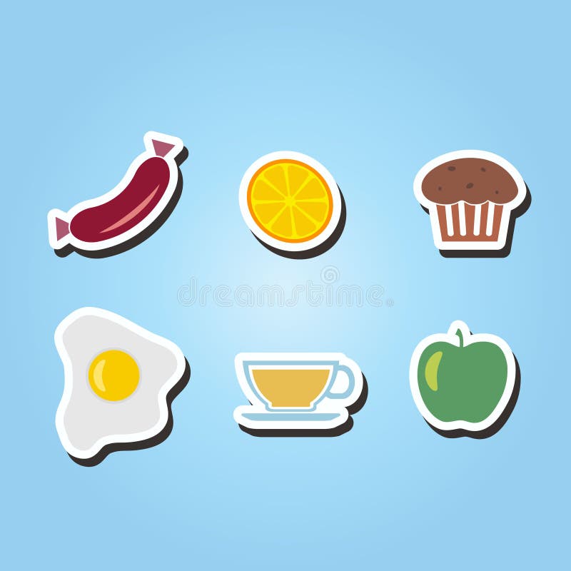 Set Monochrome Icons Breakfast Symbols Stock Illustrations – 30 Set ...