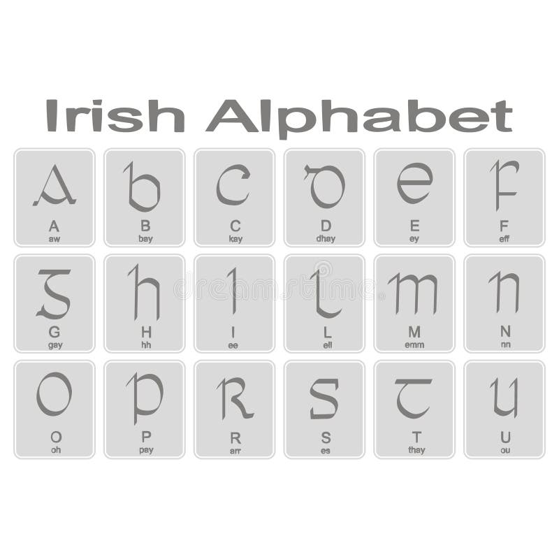 Set of Monochrome Icons with Irish Alphabet Stock Vector - Illustration ...