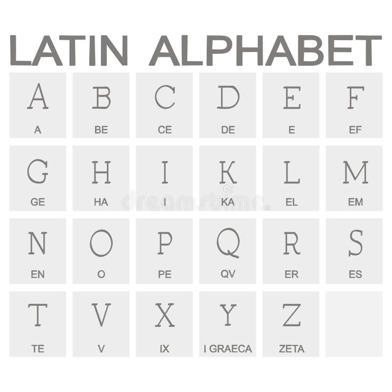 Set of Monochrome Icons with Latin Alphabet Stock Vector - Illustration ...