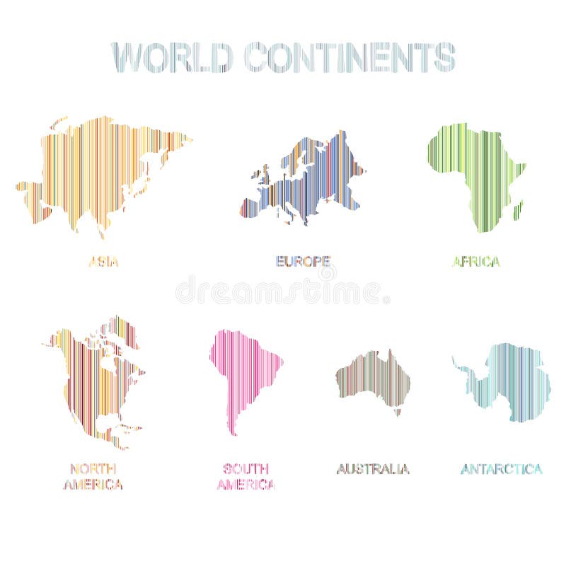 Set of Monochrome Icons with World Continents Stock Vector ...