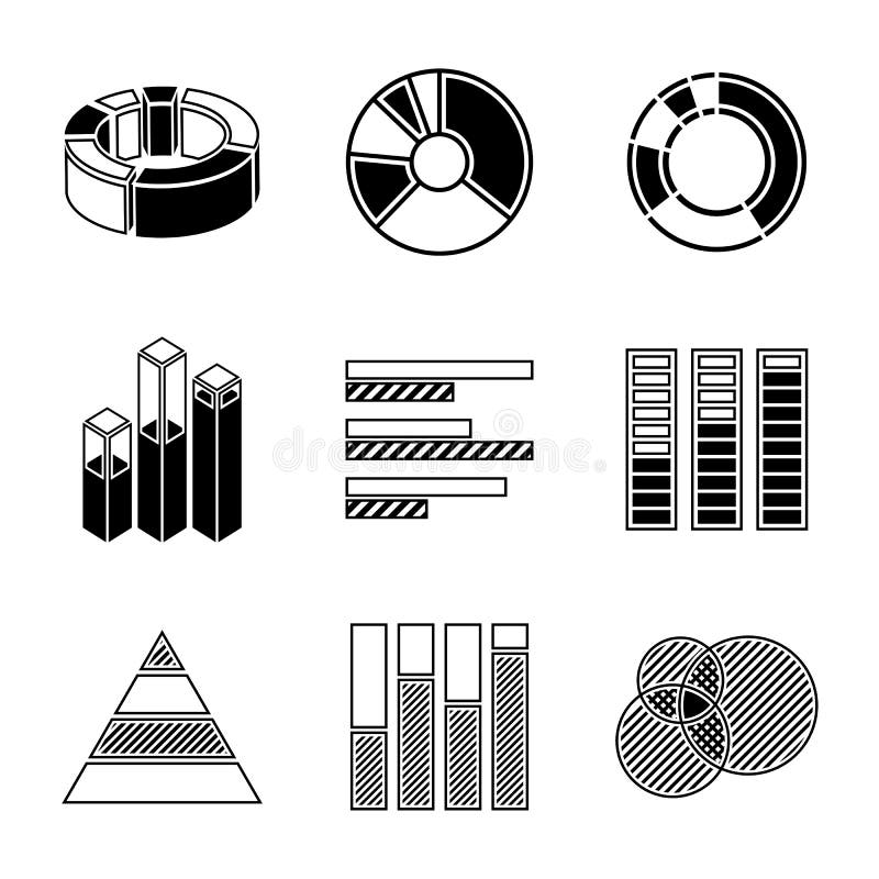 Set of Monochrome Infographic Elements - Pie Stock Vector ...