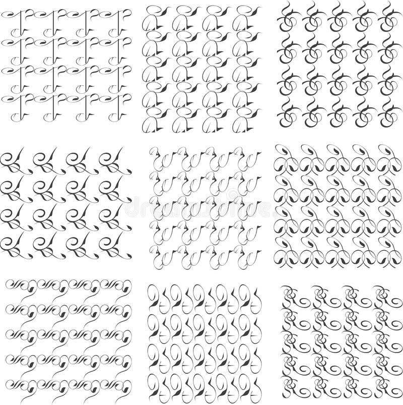 Set of Monochrome Patterns. Vector Stock Vector - Illustration of decor ...