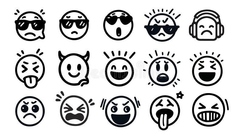 Monochrome Smiley Stock Illustrations – 626 Monochrome Smiley Stock ...
