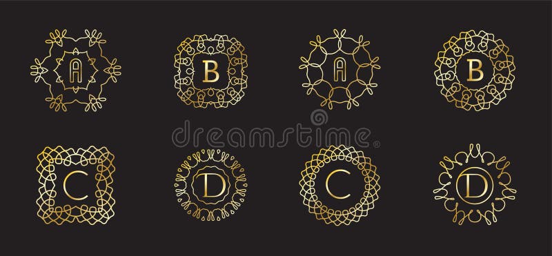 Set of Monogram Design Template. Letter Vector Illustration Premium ...
