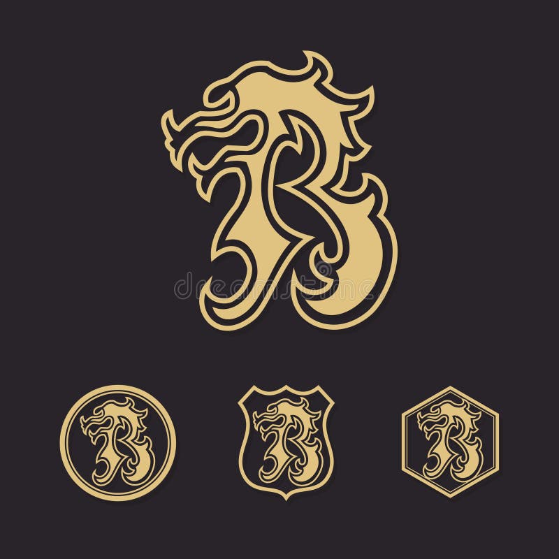 MONOGRAM LETTER a Dragon Font Vector Logo Sign Stock Vector ...