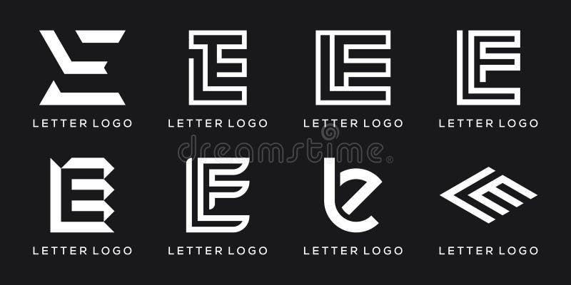 Set of Monogram Letter LE, Abstract Logo Design Graphic Vector Icon ...