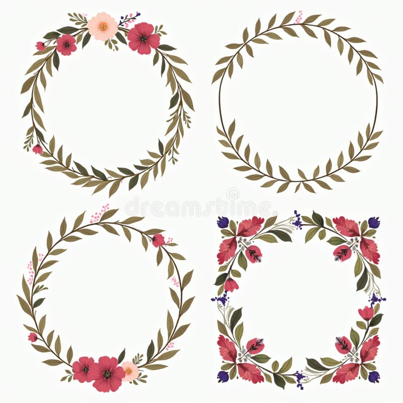 Set of Monograms and Borders Stock Illustration - Illustration of ...