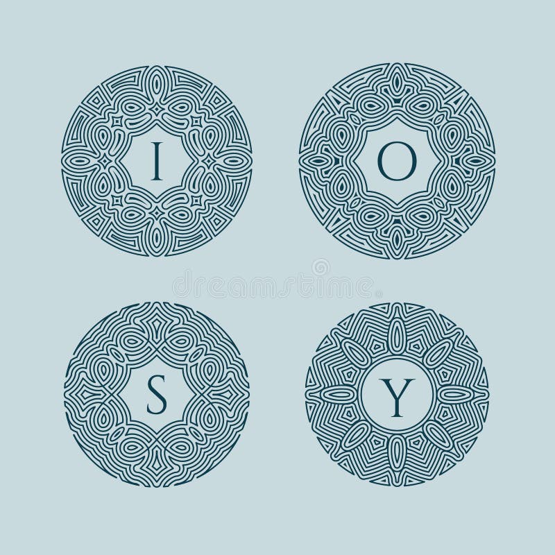 Set of monograms stock vector. Illustration of logo, elegant - 69287078