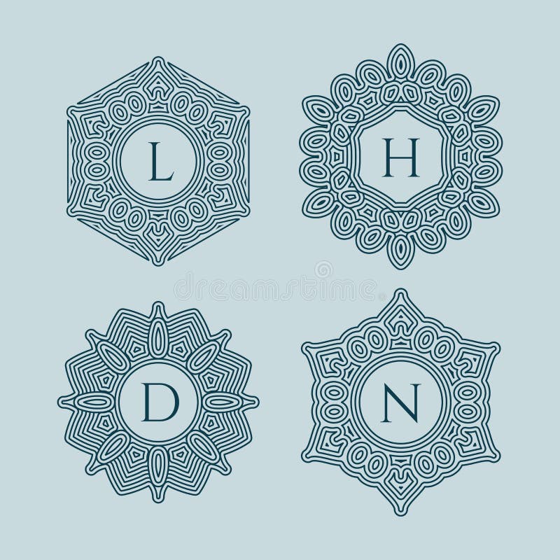 Set of monograms stock vector. Illustration of logotype - 69287171