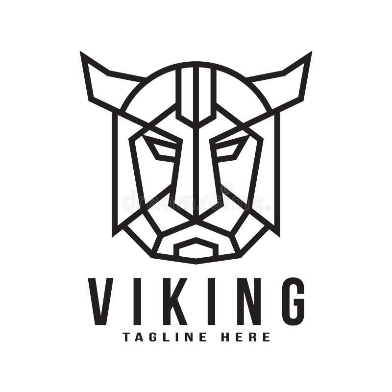 Set Monoline Viking Logo Design Vector Stock Illustration ...