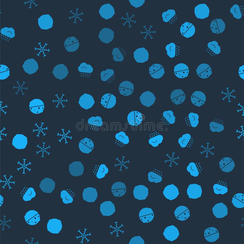 Set Moon, Cloud with Rain, Eclipse of the Sun and Snowflake on Seamless ...