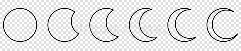 Set of moon line icons stock vector. Illustration of science - 252870033