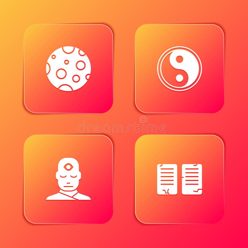 Set Moon, Yin Yang, Man with Third Eye and the Commandments Icon ...