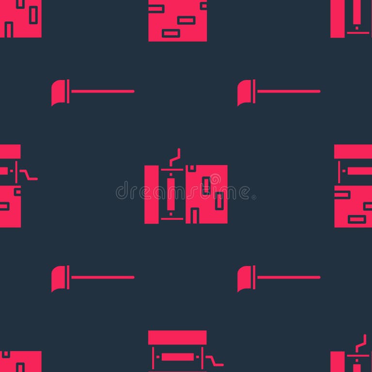 Set Mop and Well on Seamless Pattern. Vector Stock Vector ...