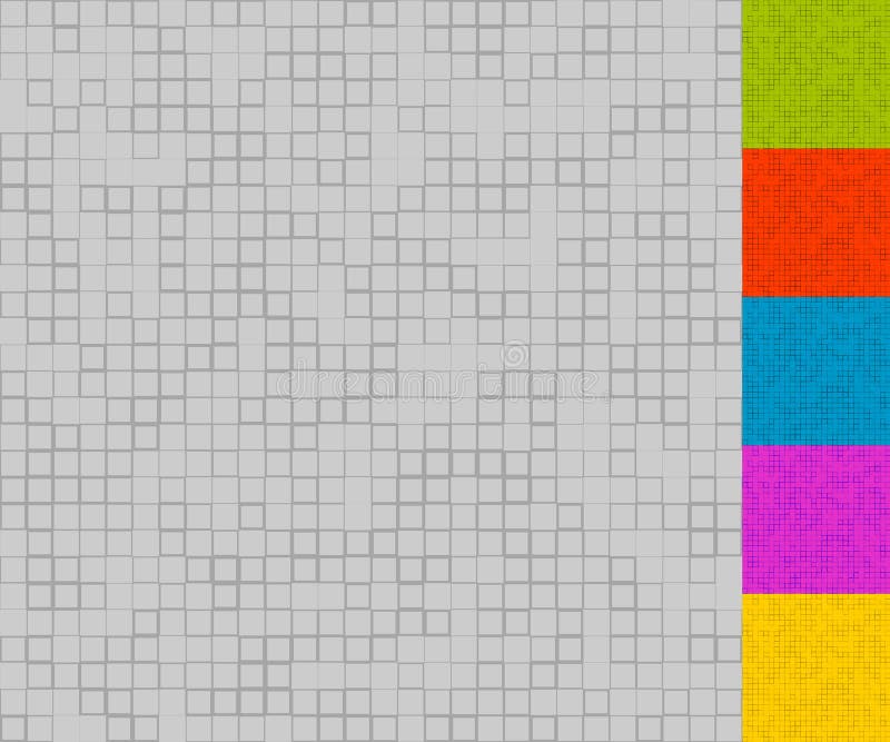 Set of Mosaic Patterns with Random Squares 5 Colors + Grayscale Stock ...