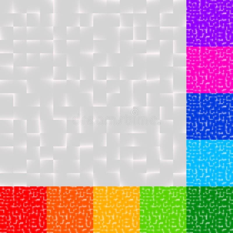 Set of Mosaic Patterns in Several Color. Squares Pattern, Square Stock ...