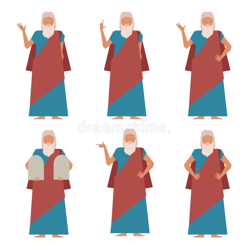 Set of Moses2 stock vector. Illustration of cartoon, moshe - 72558759