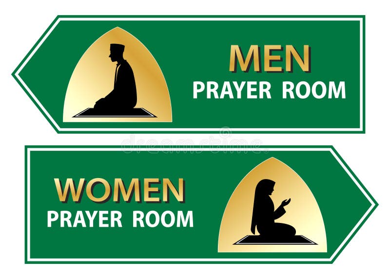 Set of Mosque Icon or Prayer Room Sign Isolated. 3D Illustration ...