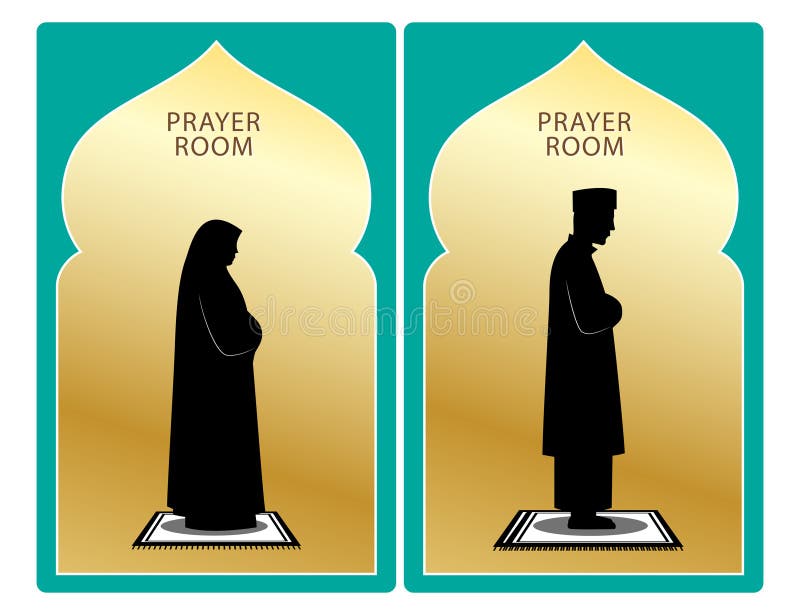 Set of Mosque Icon or Prayer Room Sign Isolated. 3D Illustration ...