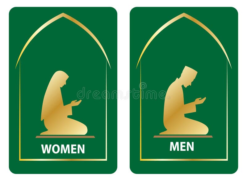 Set of Mosque Icon or Prayer Room Sign Isolated. Eps . . Stock Vector ...