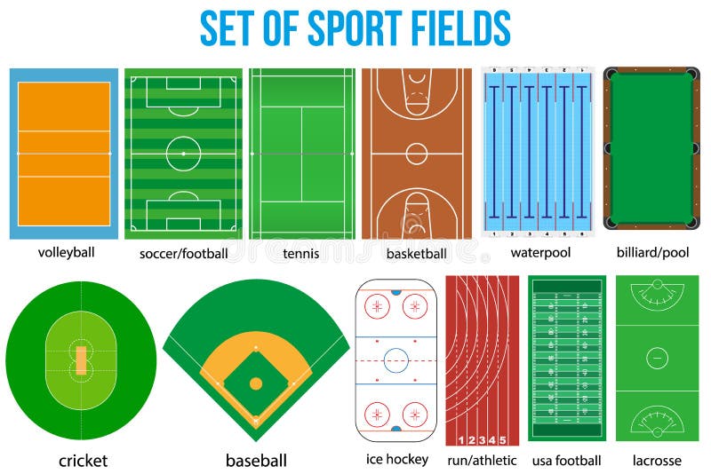 Sample Football Field in a Simple Outline. Stock Vector - Illustration ...