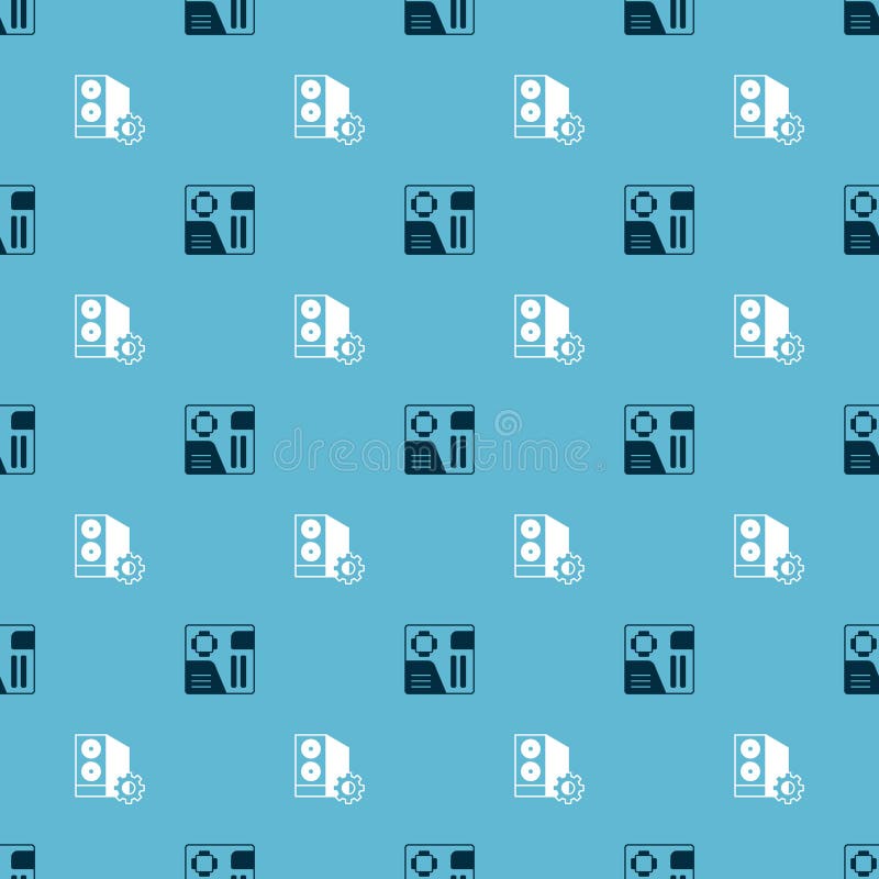 Set Motherboard Digital Chip and Case of Computer on Seamless Pattern ...