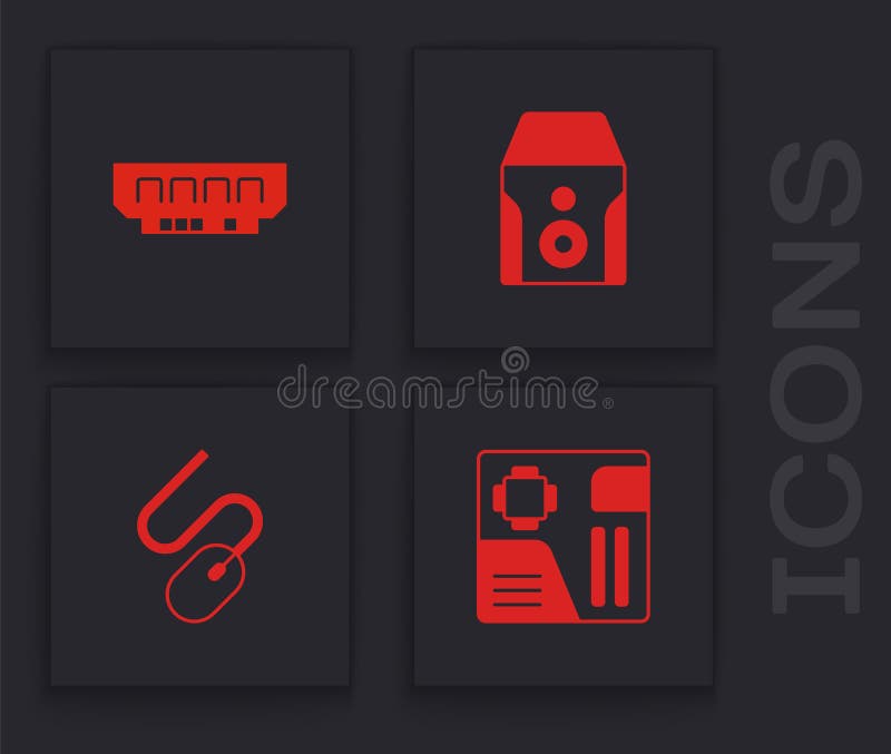 Set Motherboard Digital Chip, RAM, Random Access Memory ...