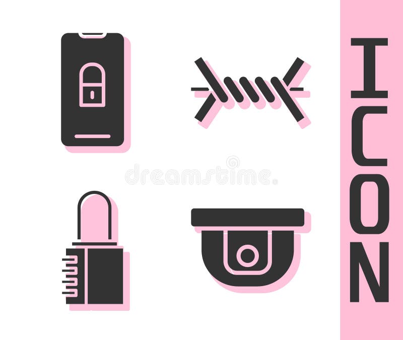 Set Motion Sensor, Mobile with Closed Padlock, Safe Combination Lock ...