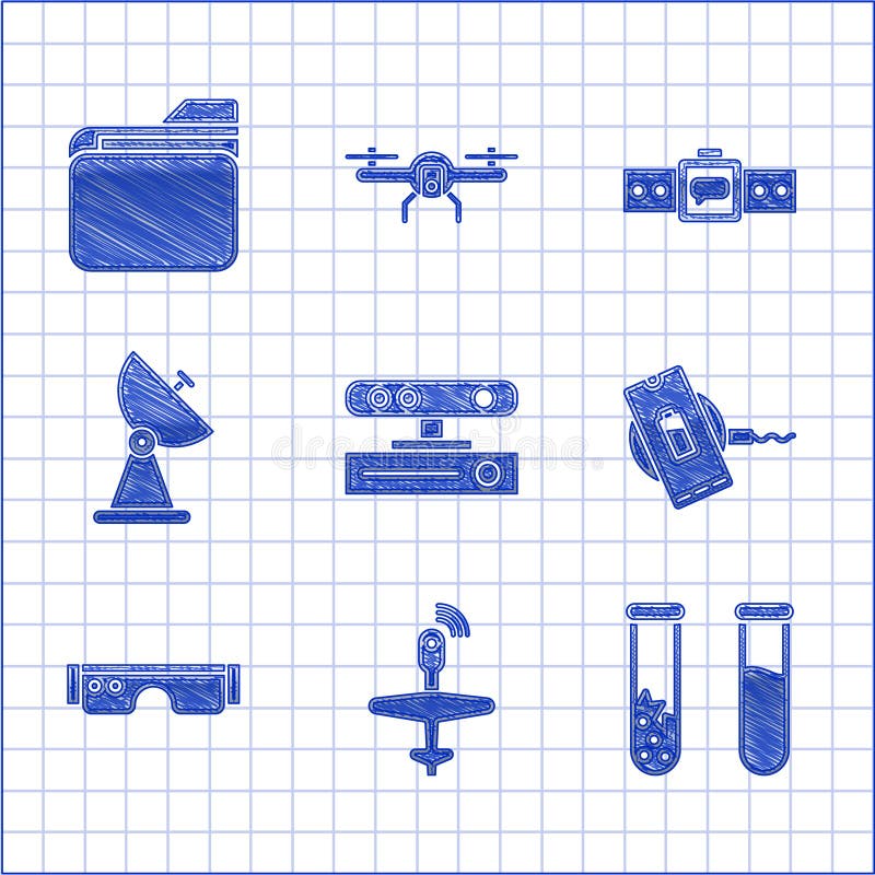 Set Motion Sensor, UAV Drone, Test Tube and Flask, Wireless Charger ... Set Motion Sensor, UAV Drone, Test Tube and Flask, Wireless Charger ...