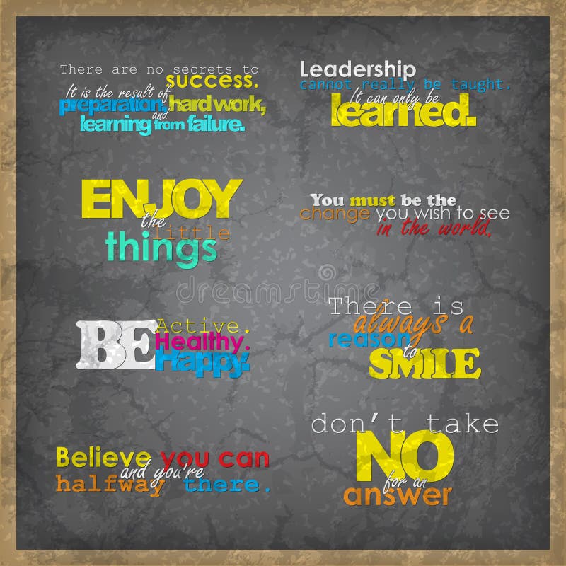 Set of Motivational Background Stock Illustration - Illustration of ...
