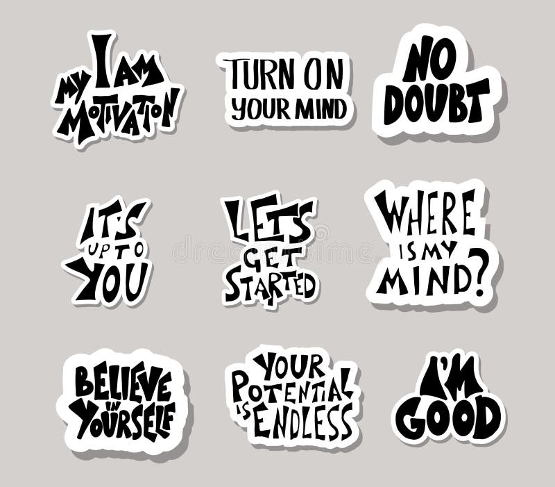 Set of Motivational Quotes Isolated. Vector Text. Stock Vector ...