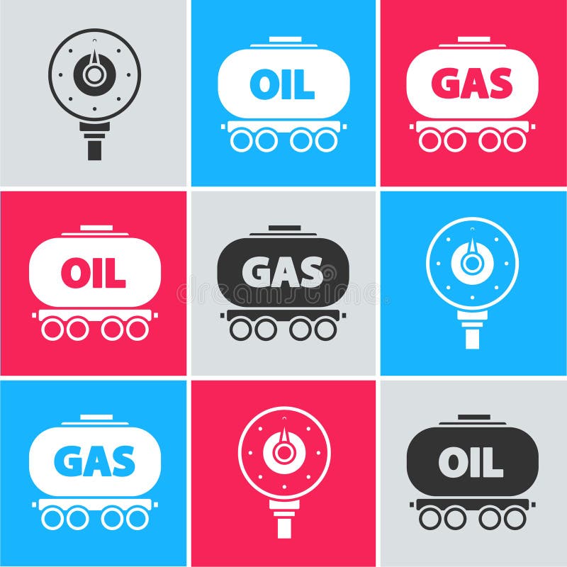 Set Motor Gas Gauge, Oil Railway Cistern and Gas Railway Cistern Icon ... Set Motor Gas Gauge, Oil Railway Cistern and Gas Railway Cistern Icon ...