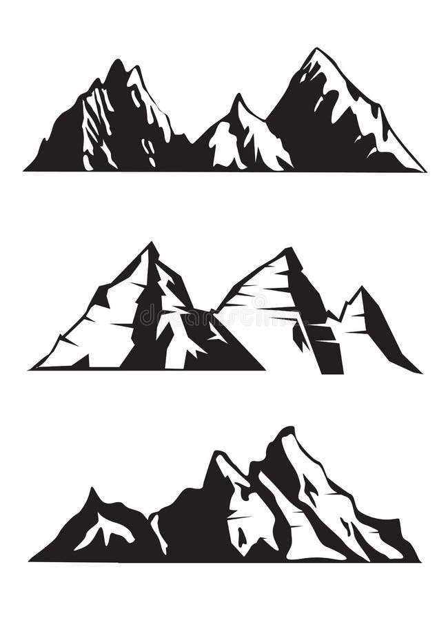 Set Mountain Outline Images. Vector Illustration Stock Vector ...