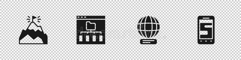 Set Mountains with Flag, Browser Files, Worldwide and Chat Messages on ...