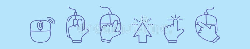 Set of Mouse Click Cartoon Icon Design Template with Various Models ...