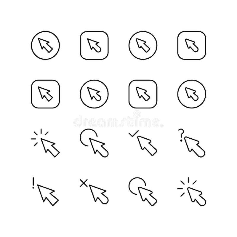 White Cursor Black Outline Stock Illustrations – 13,050 White Cursor ...
