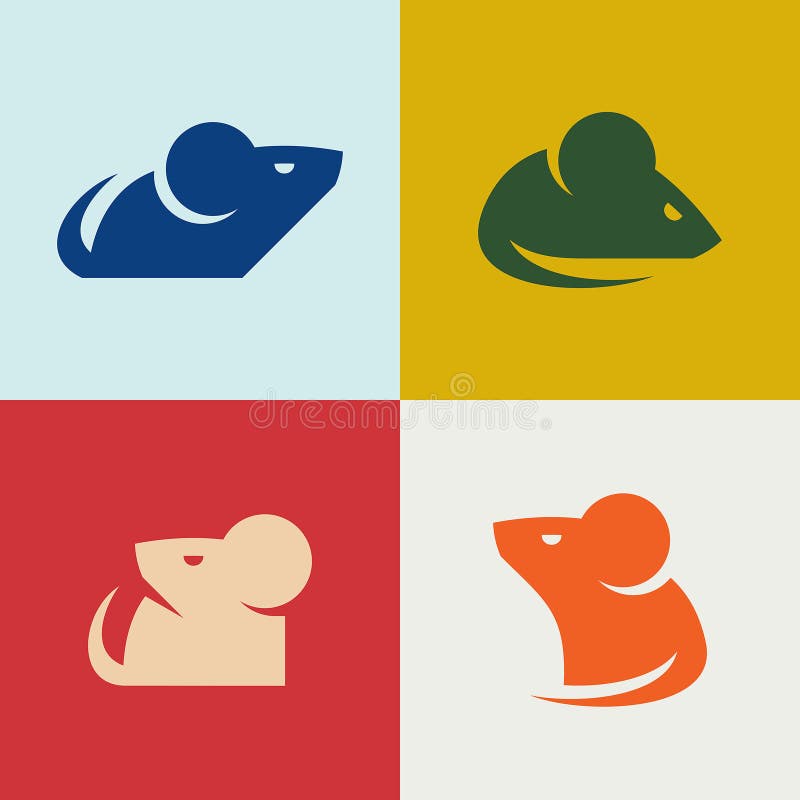Set of Mouse Logo stock vector. Illustration of animal - 156760502