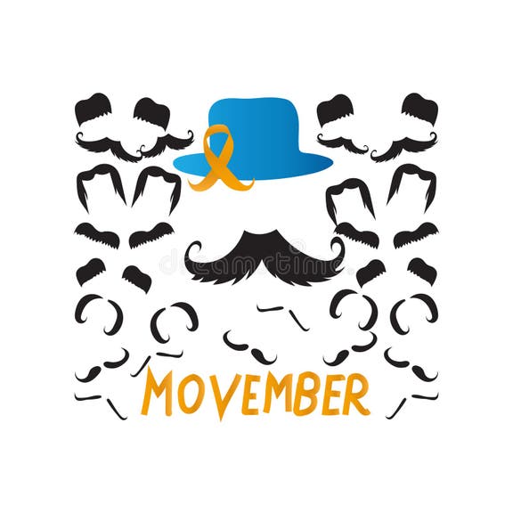 Set of MOVEMBER Sign Vector Stock Vector - Illustration of sketch ...