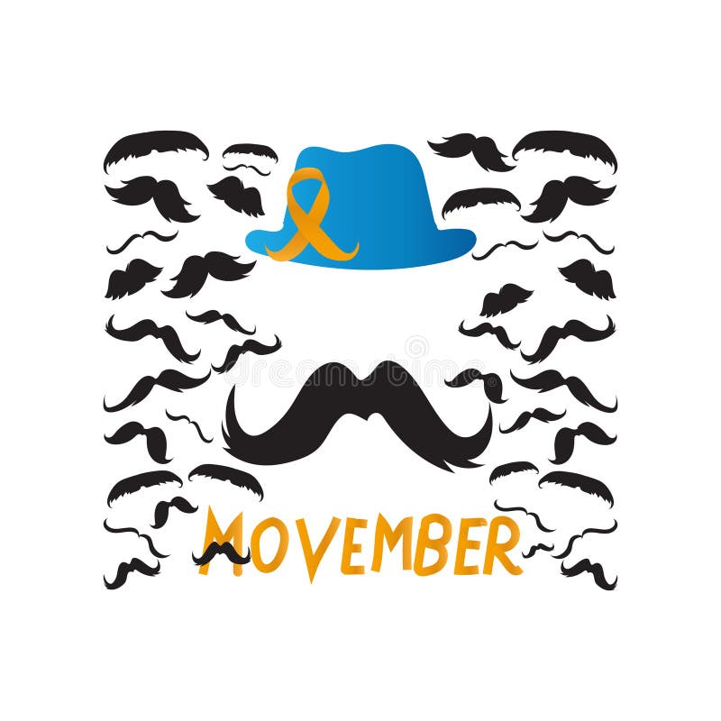 Set of MOVEMBER Sign Vector Stock Vector - Illustration of cartoon ...