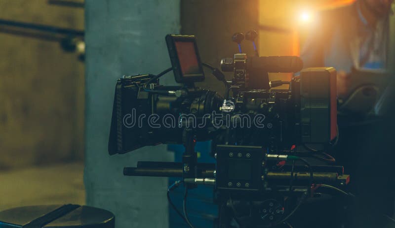 On-set movie camera stock image. Image of film, beautiful - 118829447