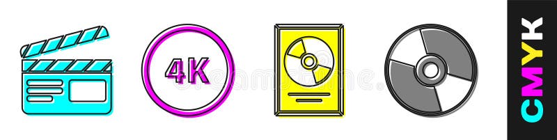 Set Movie Clapper, 4k Ultra HD, CD Disk Award in Frame and CD or DVD ...