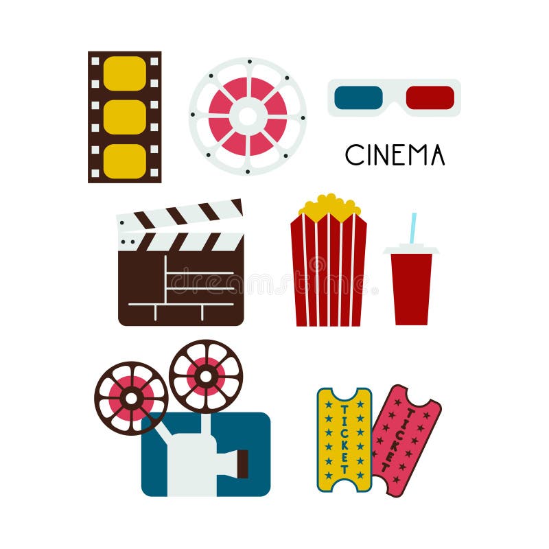 Movie elements stock vector. Illustration of filmstrip - 20315726