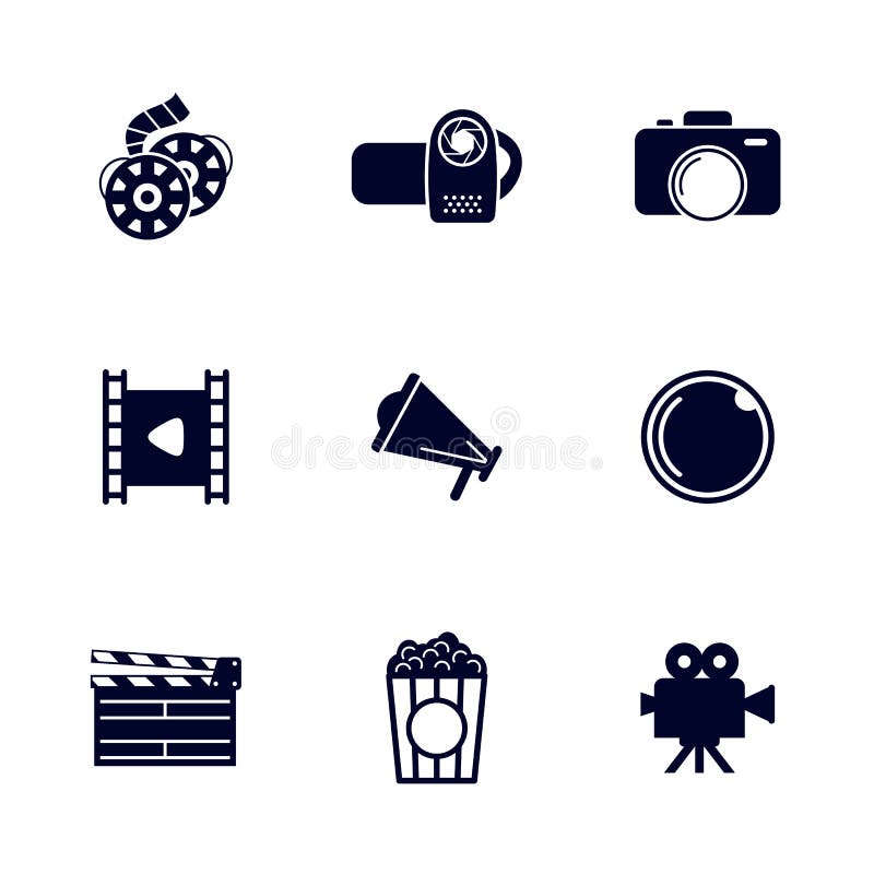 Set of Movie Icon Logo Vector Template, Creative Movie Logo Concept ...