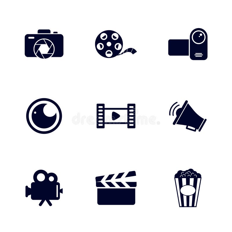 Set of Movie Icon Logo Vector Template Creative Movie Logo Concept Icon ...